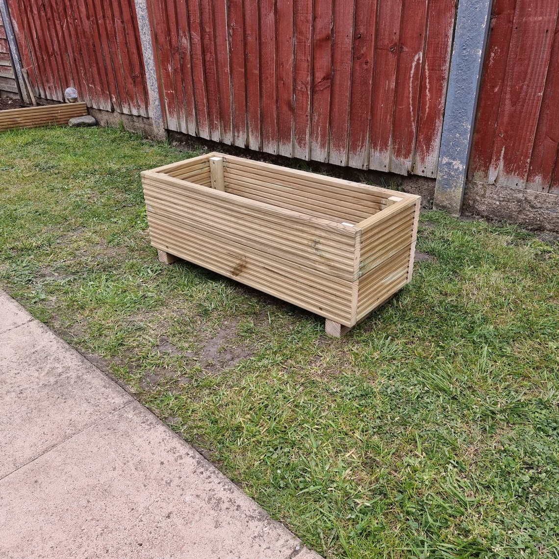 Raised Wooden Decking Planters Plant Pot Handmade Garden - Etsy UK