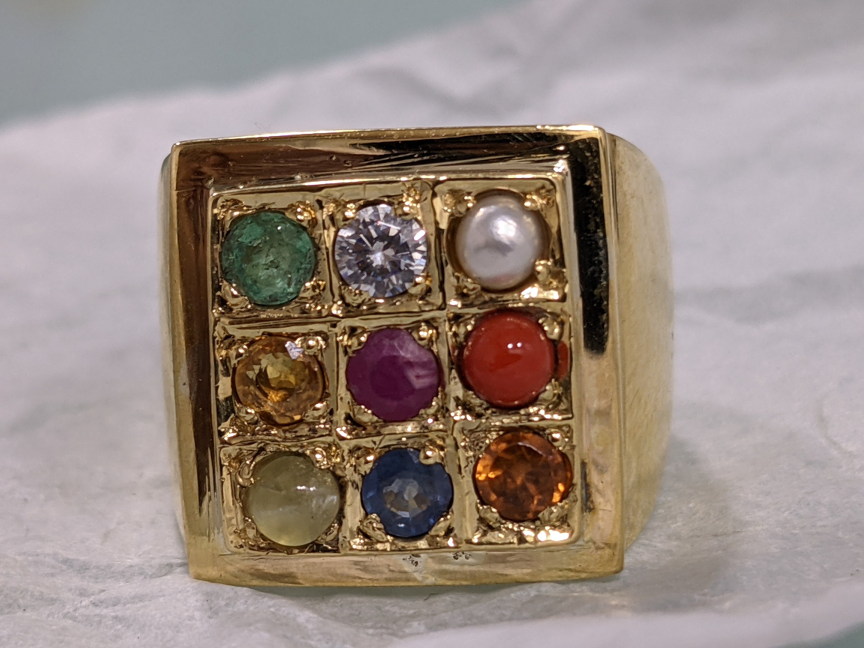 Natural 9 gems navratna navagraha gemstones ring in | Etsy