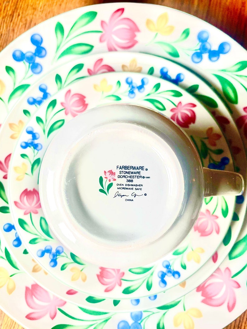 Vintage Farberware Stoneware- Dorchester 388 Dinnerware Setting for Two ...