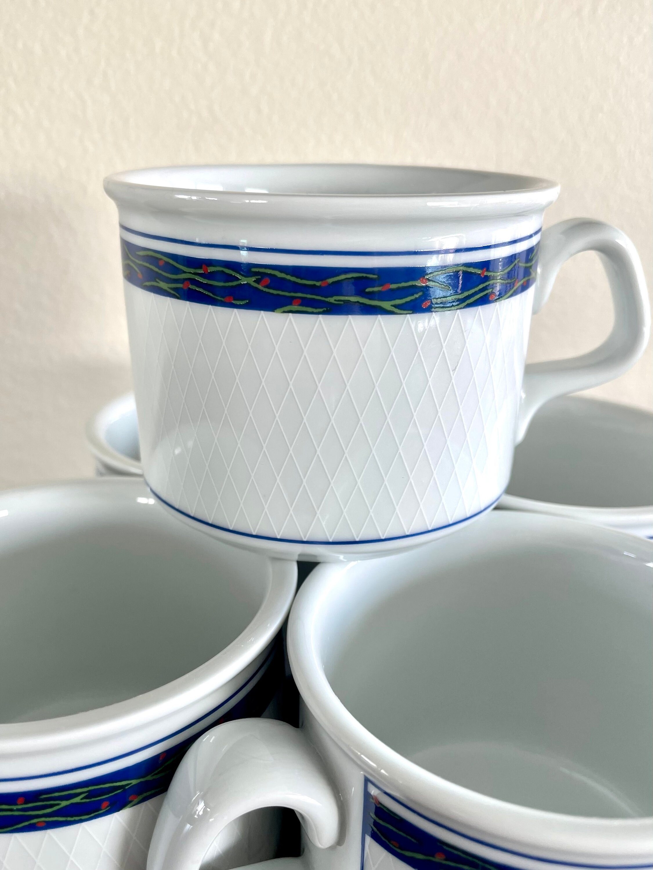 Vintage DANSK New Scandia Porcelain Flat Coffee Cups. Set of Five. - Etsy