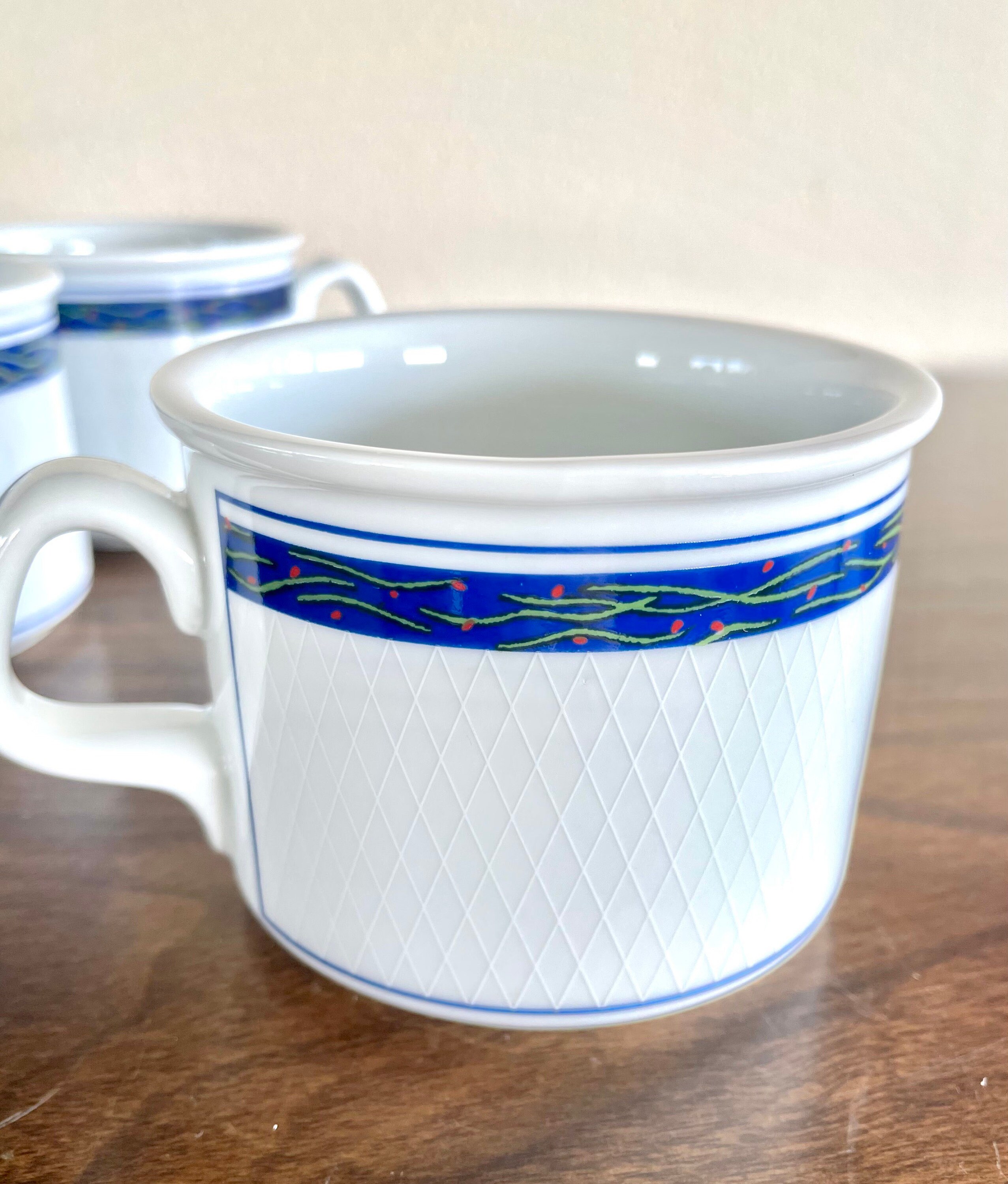 Vintage DANSK New Scandia Porcelain Flat Coffee Cups. Set of Five. - Etsy