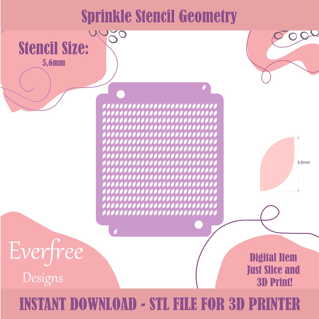 Slanted Rhombus Mix Sprinkle Stencil | Cake Decoration Stencil STL File ...