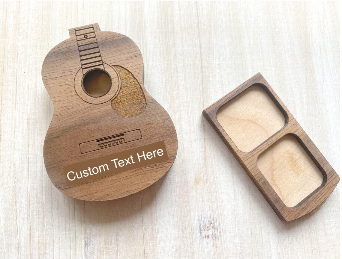 Guitar Pick Box // Custom Guitar Pick Box // Guitar Pick - Etsy