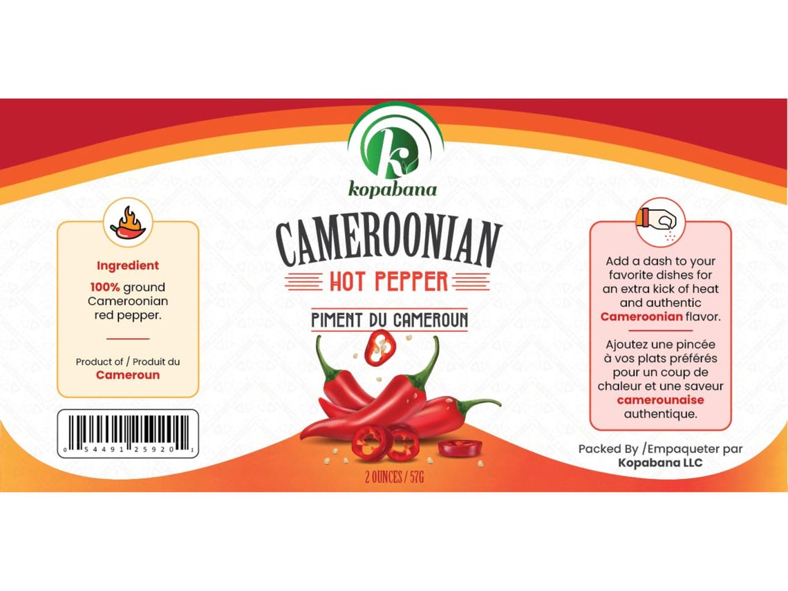 Kopabana Cameroonian Hot Pepper Flakes: 100% Organic Ground Red Pepper ...
