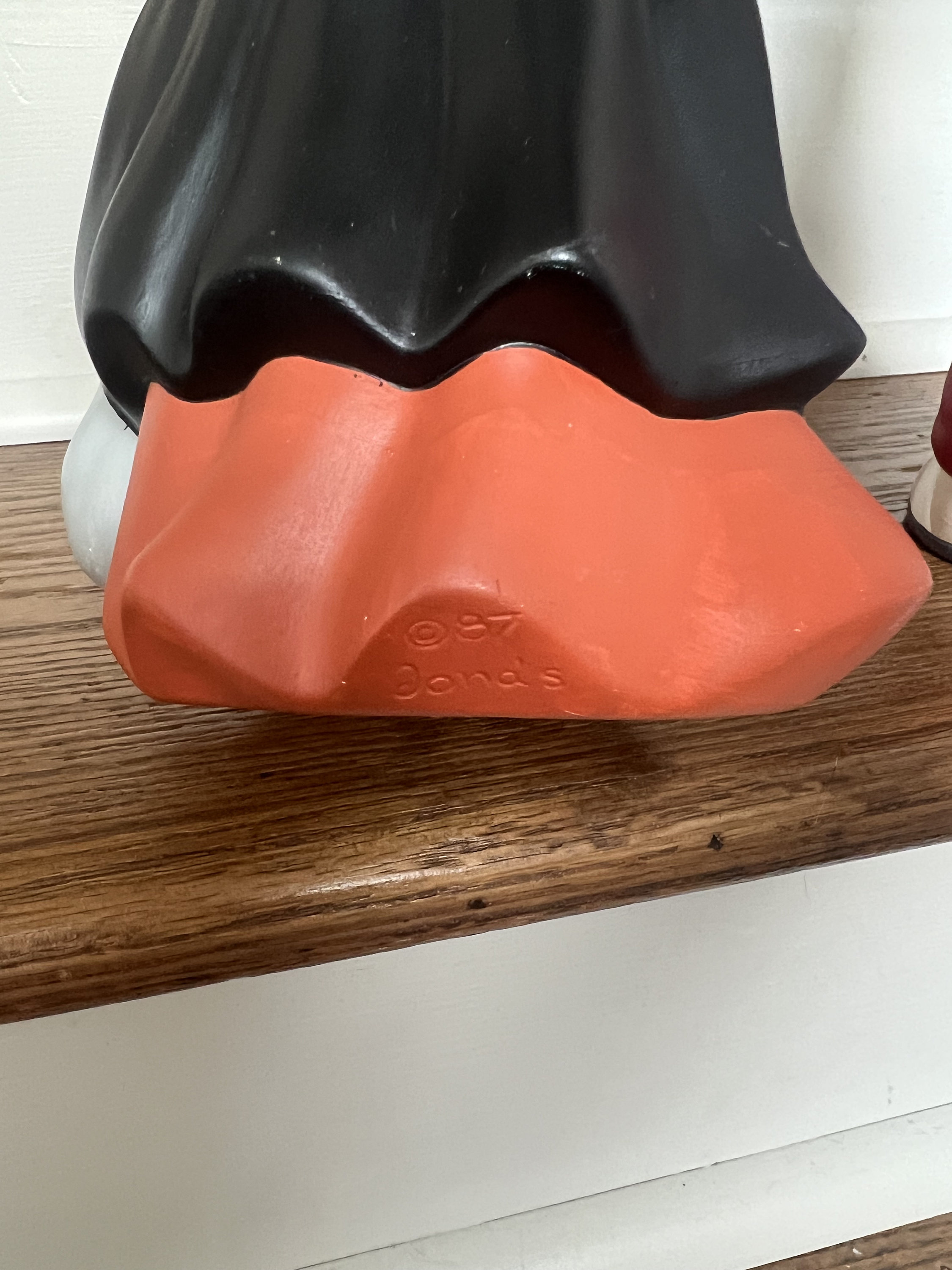 Vintage Ceramic Devil Boy and Witch Girl Trick or Treaters on Base Hand ...