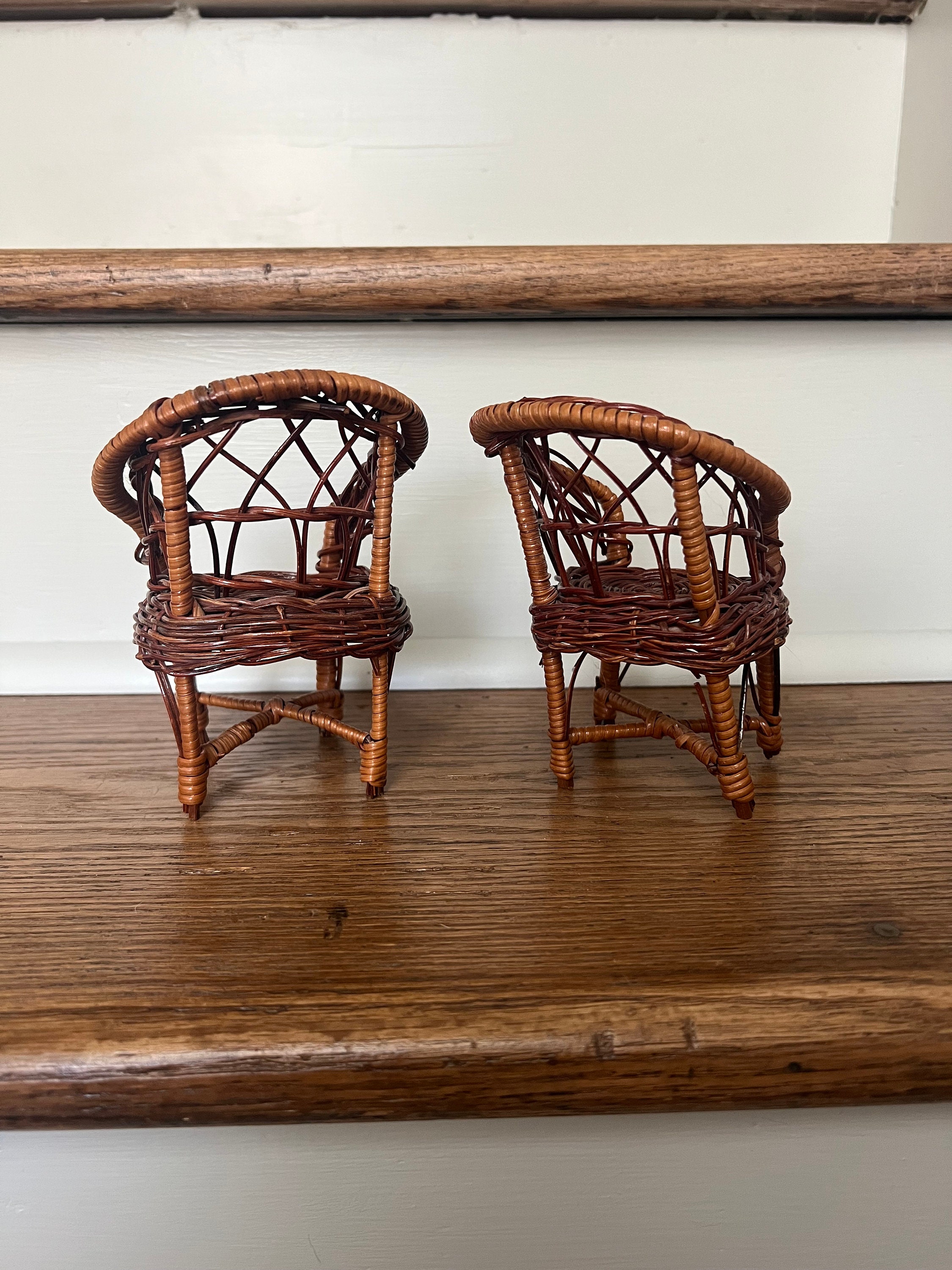 Vintage Wicker Doll/barbie Chairs - Etsy