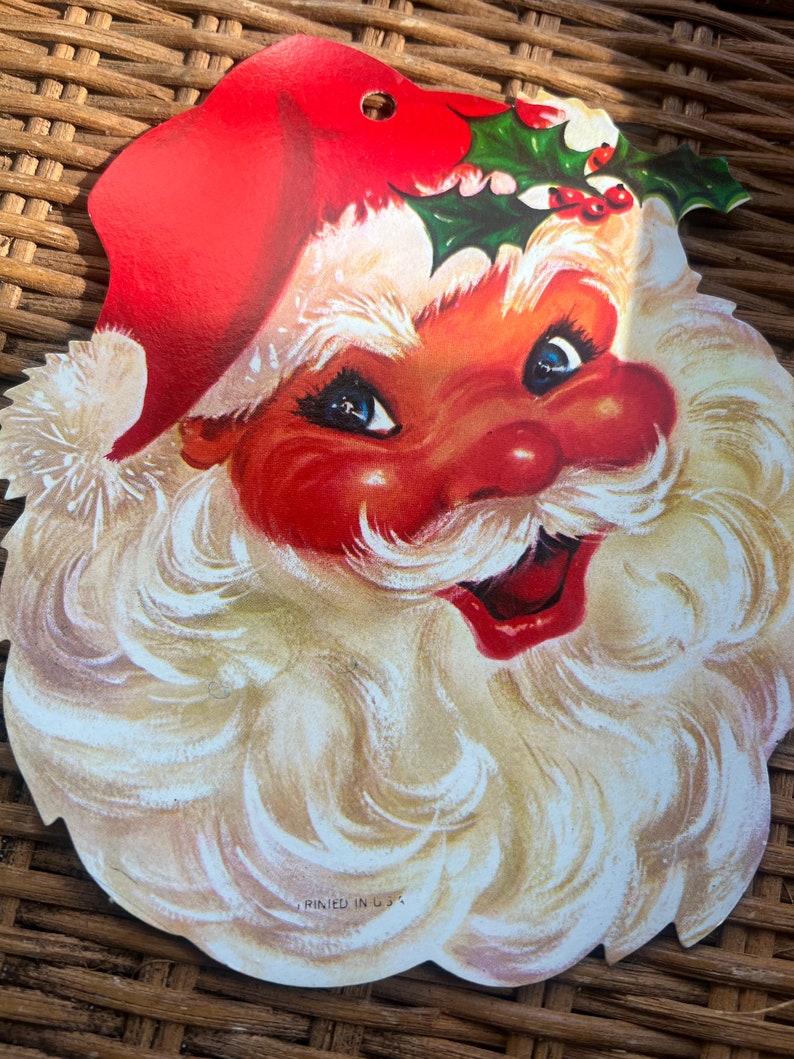 Vintage Carrington Die Cut Cardboard Santa Ornament - Etsy