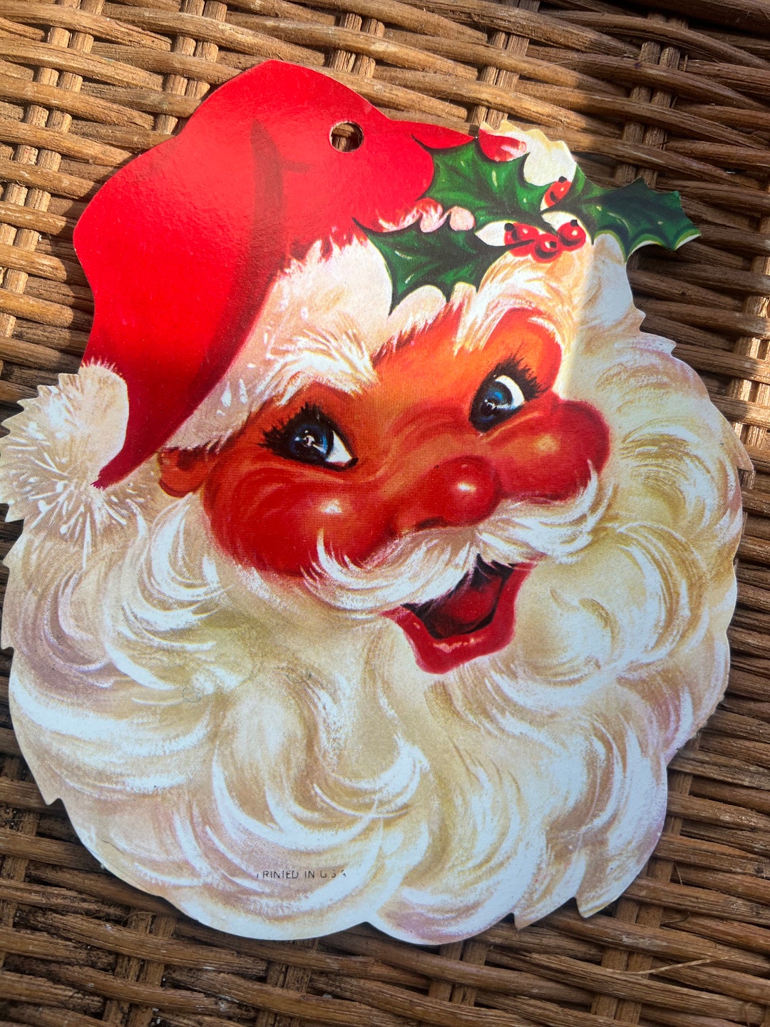 Vintage Carrington Die Cut Cardboard Santa Ornament - Etsy