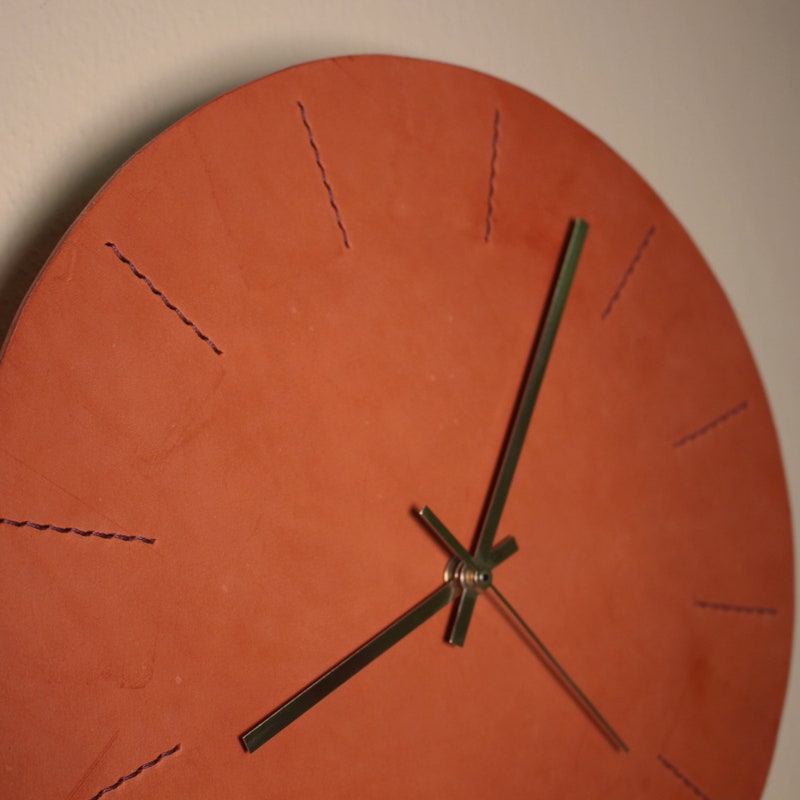 Leather Wall Clock - Etsy