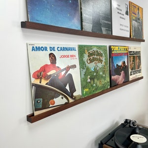 Floating Quad Record Ledge / Solid Hardwood Shelf / Vinyl Shelf / LP ...