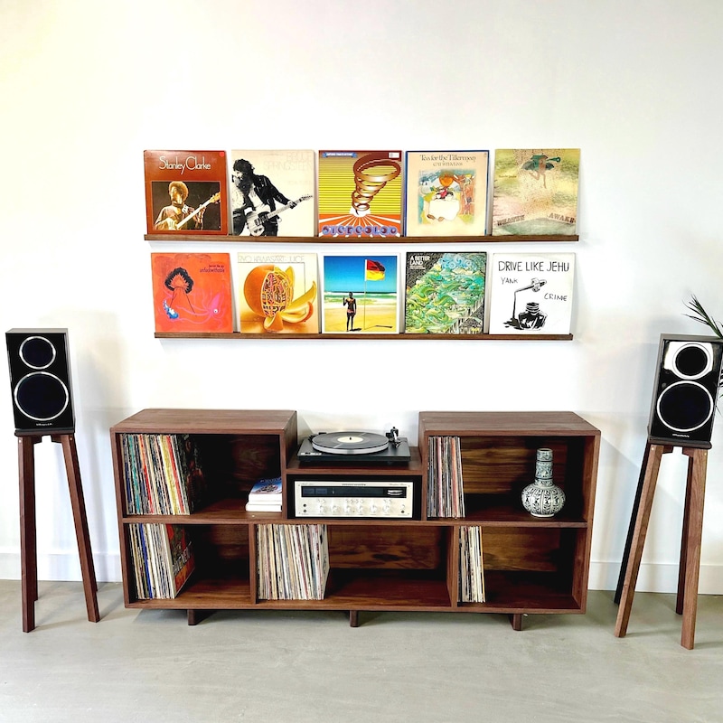 Record Display Shelf Oak - Etsy