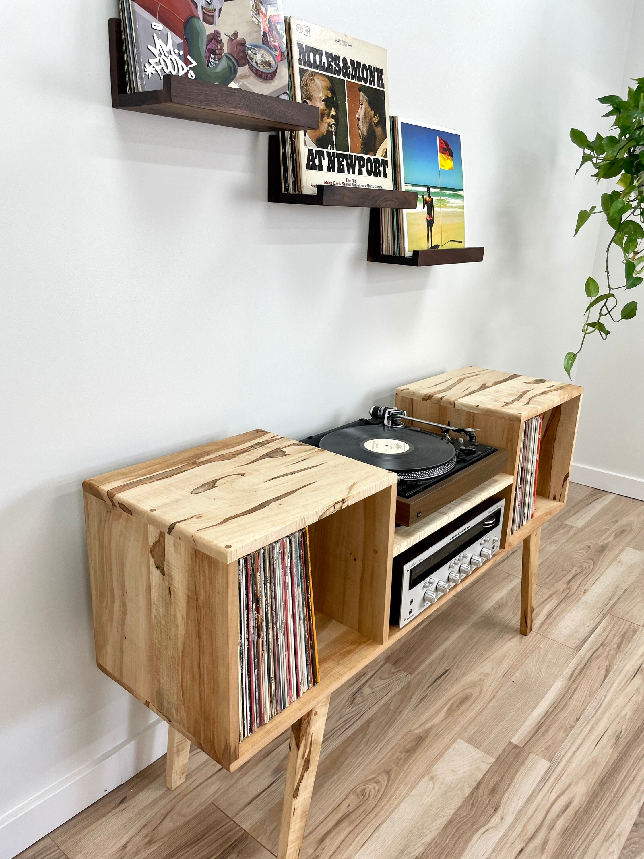 Lowboy Record Player Console / Customizable Vinyl Cabinet / - Etsy