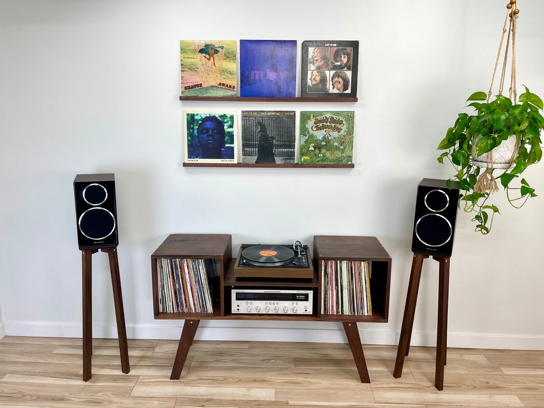 Lowboy Record Player Console / Customizable Vinyl Cabinet / Solid ...