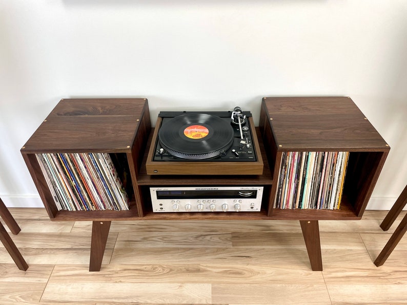 Lowboy Record Player Console / Customizable Vinyl Cabinet / - Etsy