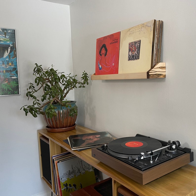 Double Floating Record Shelf Double Record Display Shelf - Etsy