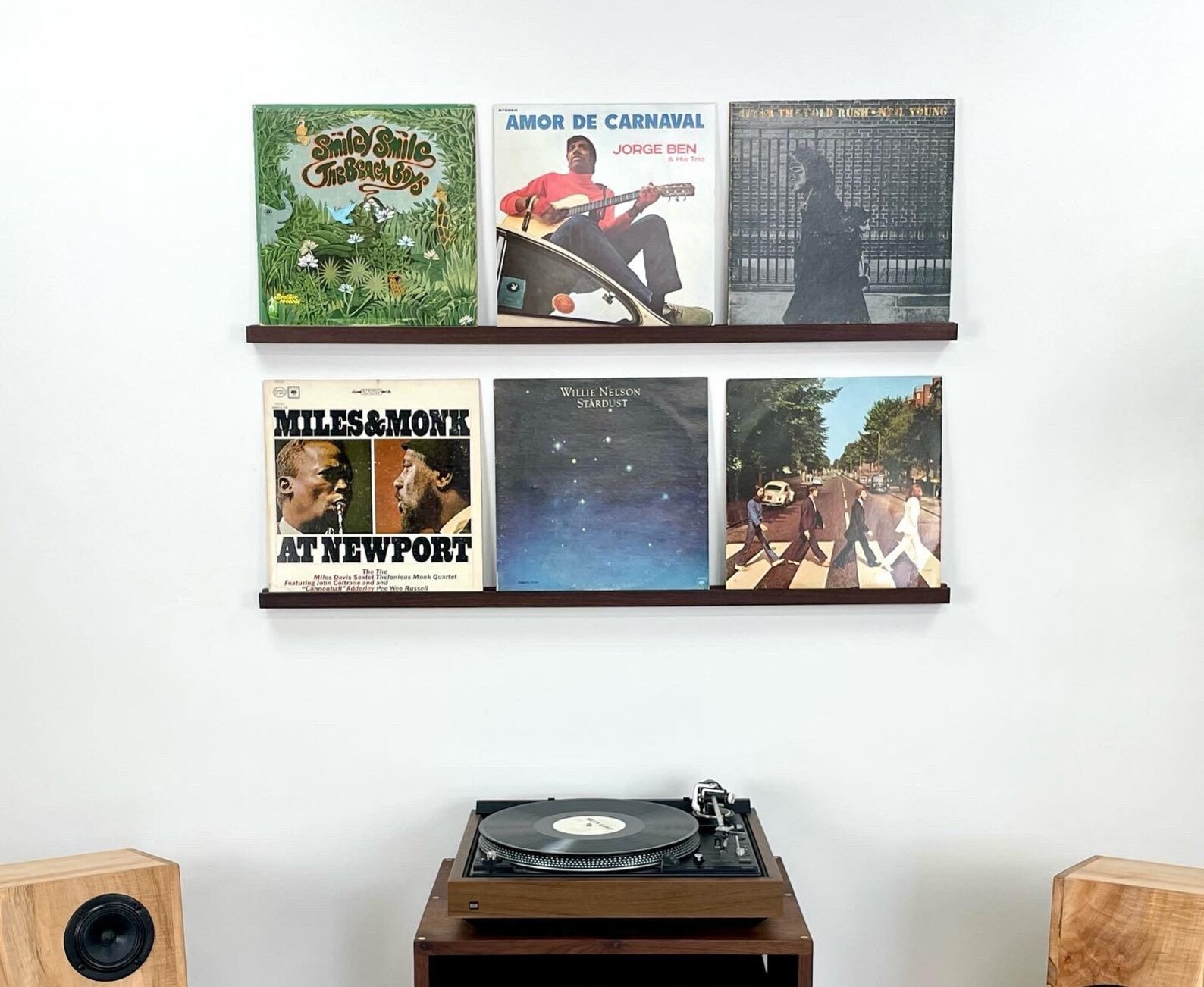 Floating Triple Record Ledge / Solid Hardwood / Vinyl Shelf - Etsy