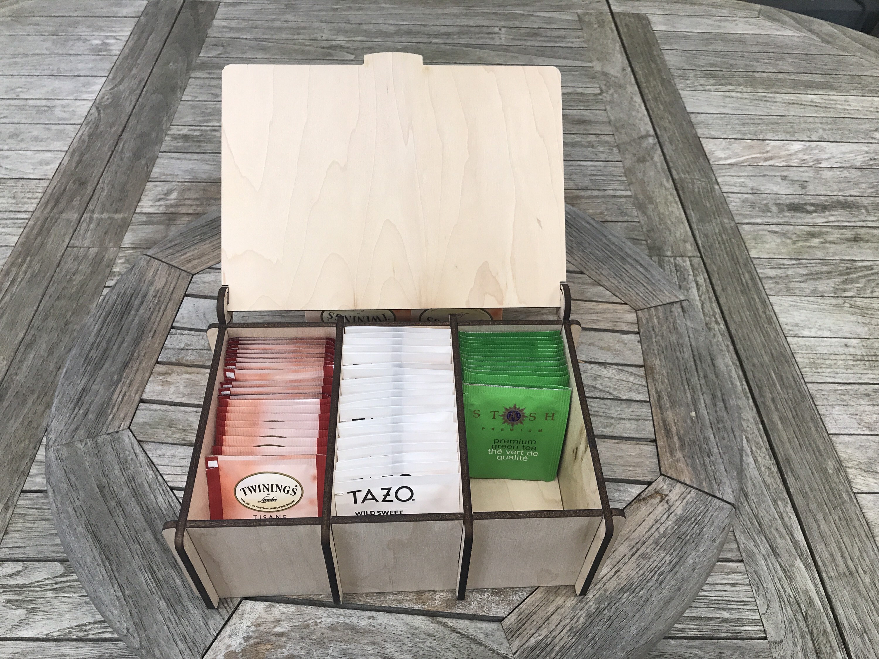 Personalizable Tea Box Tea Chest Tea Storage Tea Caddy Tea Set Wood Tea ...