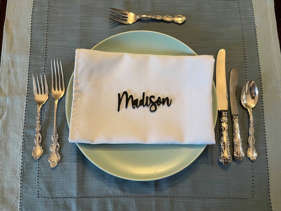 Laser Cut Acrylic Name Place Cards | Dinner Plate Settings Name Tags ...