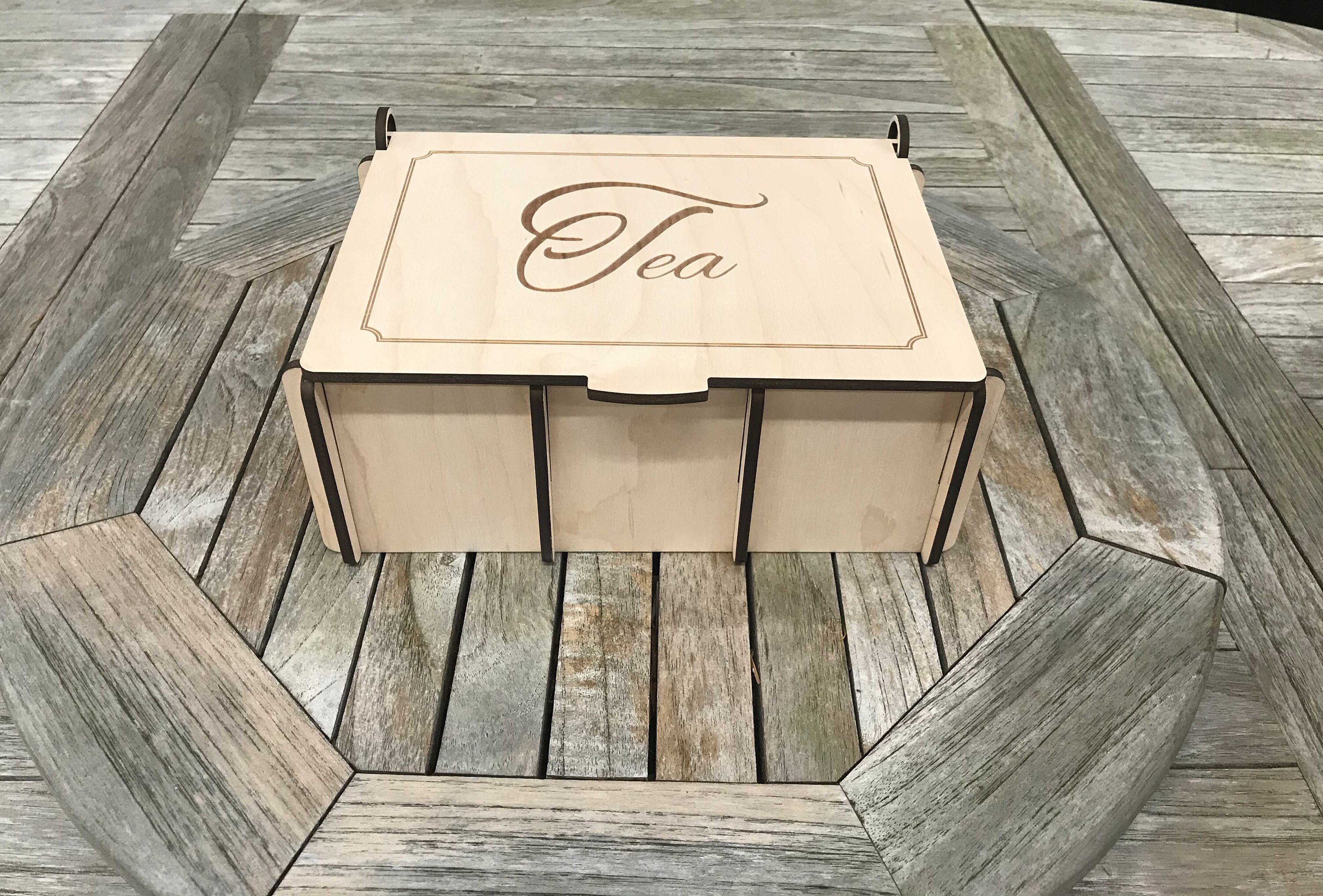 Personalizable Tea Box Tea Chest Tea Storage Tea Caddy Tea Set Wood Tea ...