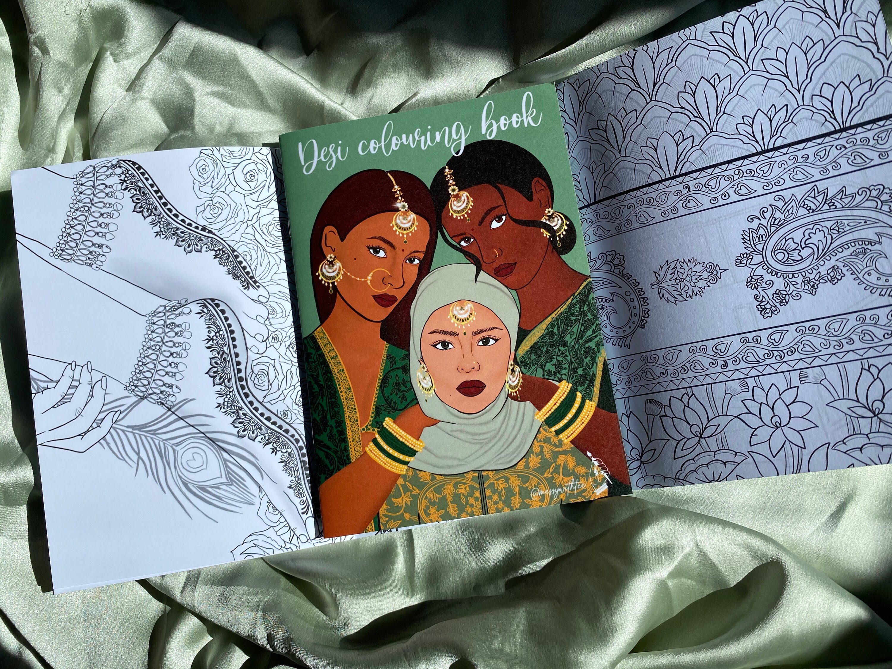COLOURING BOOK Desi South Asian Inspired A5 Size Worldwide - Etsy