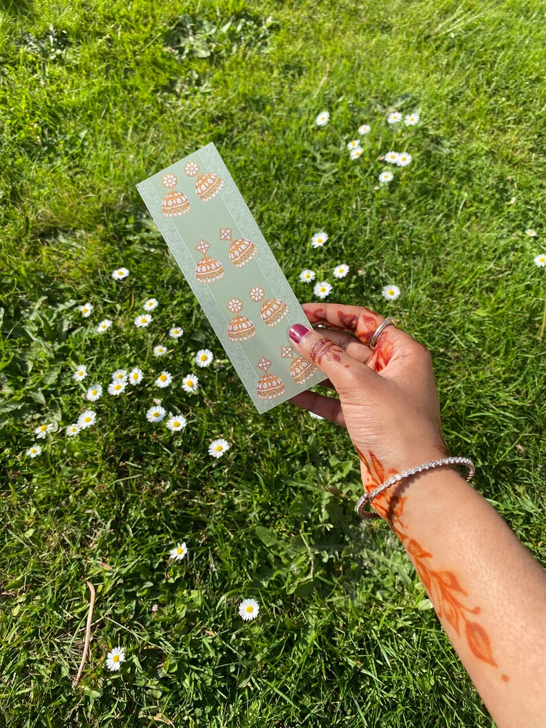 Jumkha Bookmark Sage Green Bookmark double Sided Same Design South ...