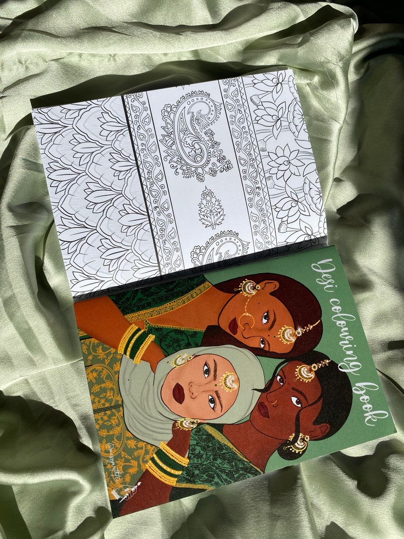 COLOURING BOOK Desi South Asian Inspired A5 Size Worldwide - Etsy