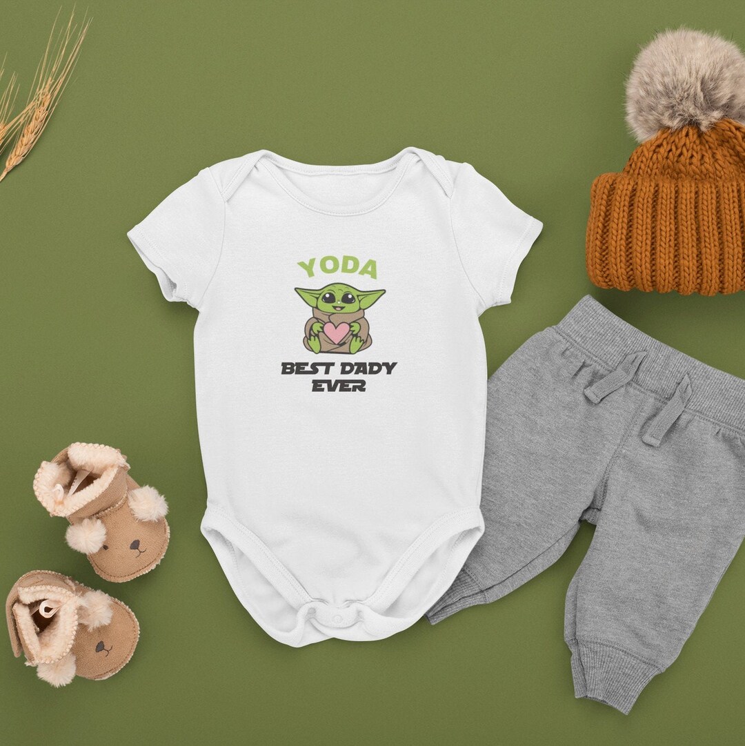 Best Daddy Ever Baby Yoda Funny Baby Grow Bodysuit Romper Onesie ...