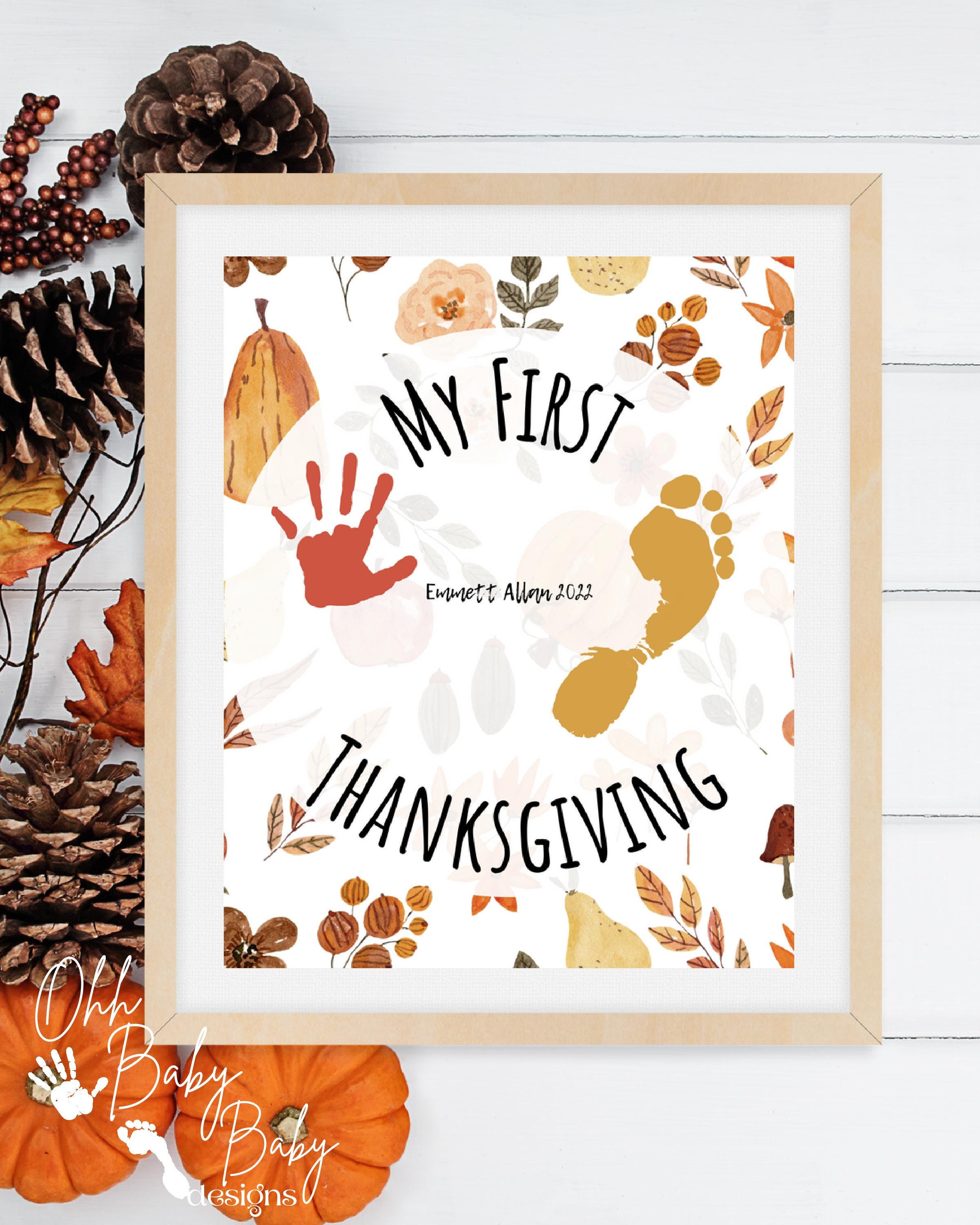 My First Thanksgiving Hand Print Craft/ Hand Print Keepsake/ DIY ...