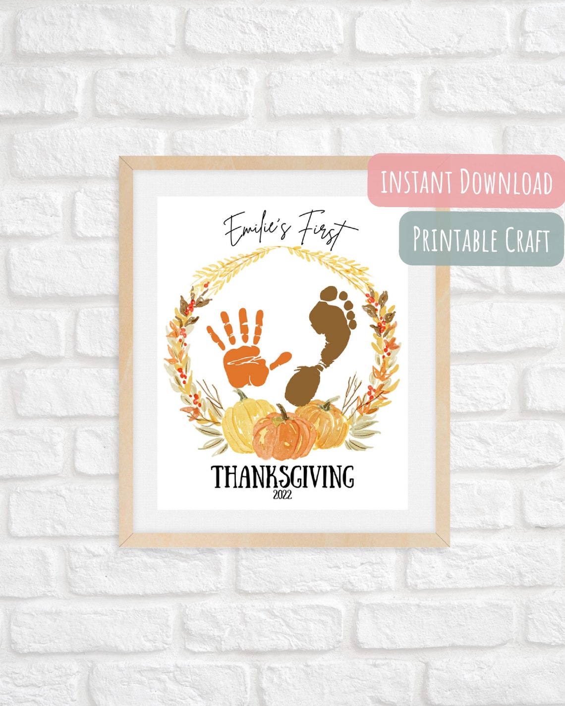 Baby's First Thanksgiving Hand Print/foot Print - Etsy