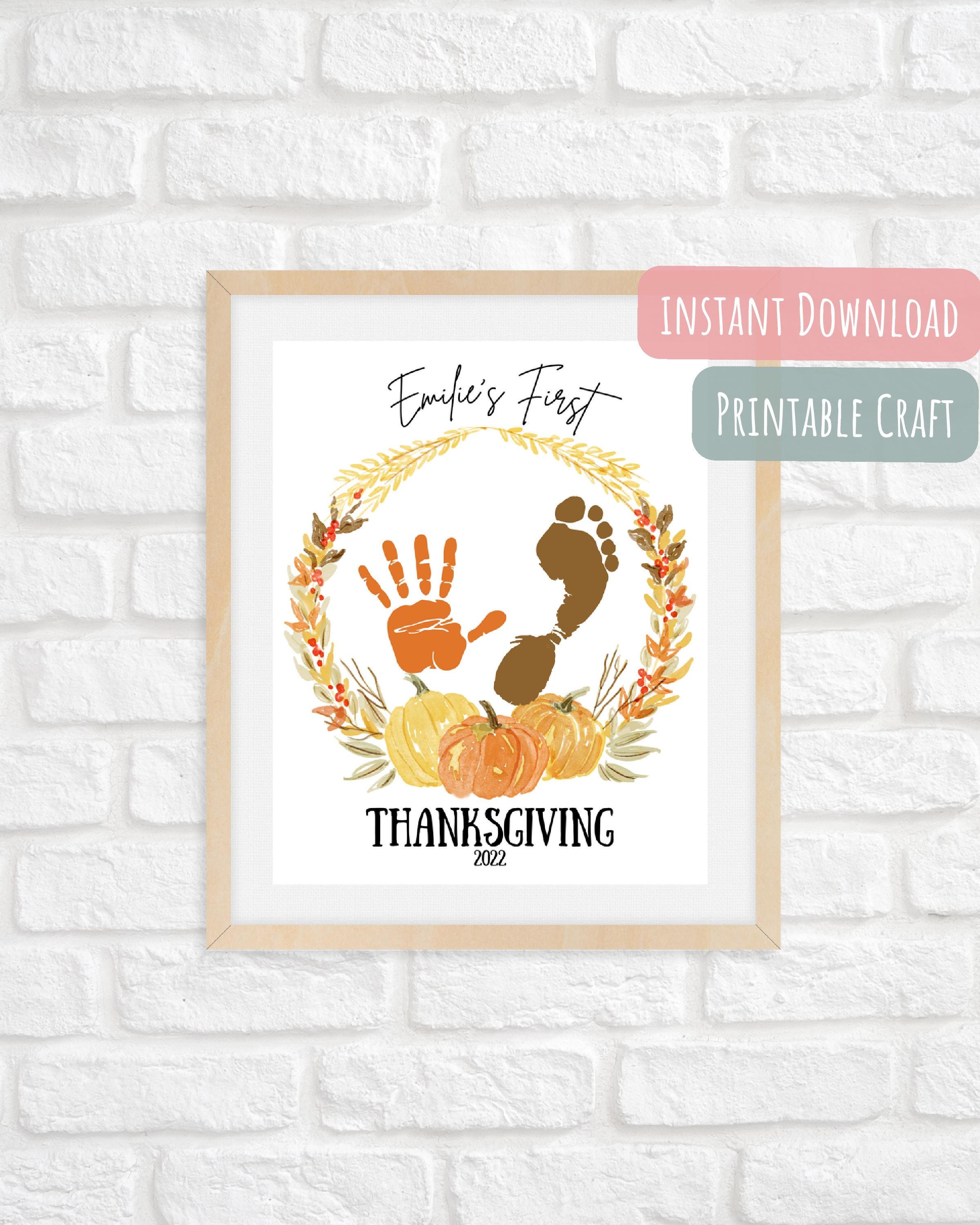 Baby's First Thanksgiving Hand Print/foot Print Keepsake/thanksgiving ...