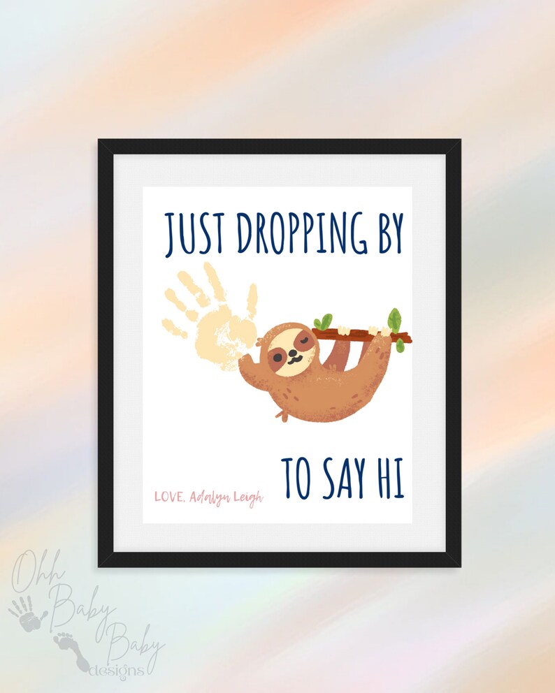 Just Dropping by to Say Hi Hand Print Card/hand Print Keepsake/hand ...