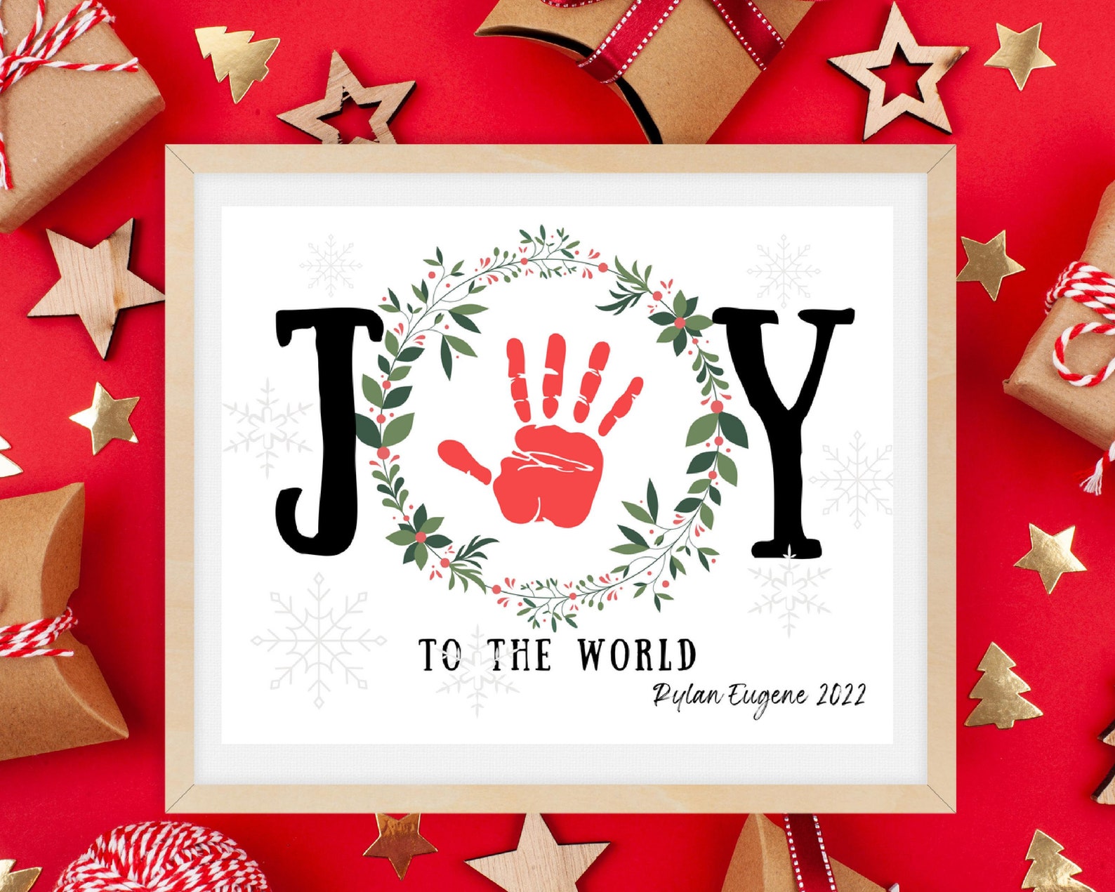 Joy to the World Hand Print Christmas Keepsake/ Christmas - Etsy