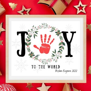 Joy to the World Hand Print Christmas Keepsake/ Christmas Craft/ DIY ...