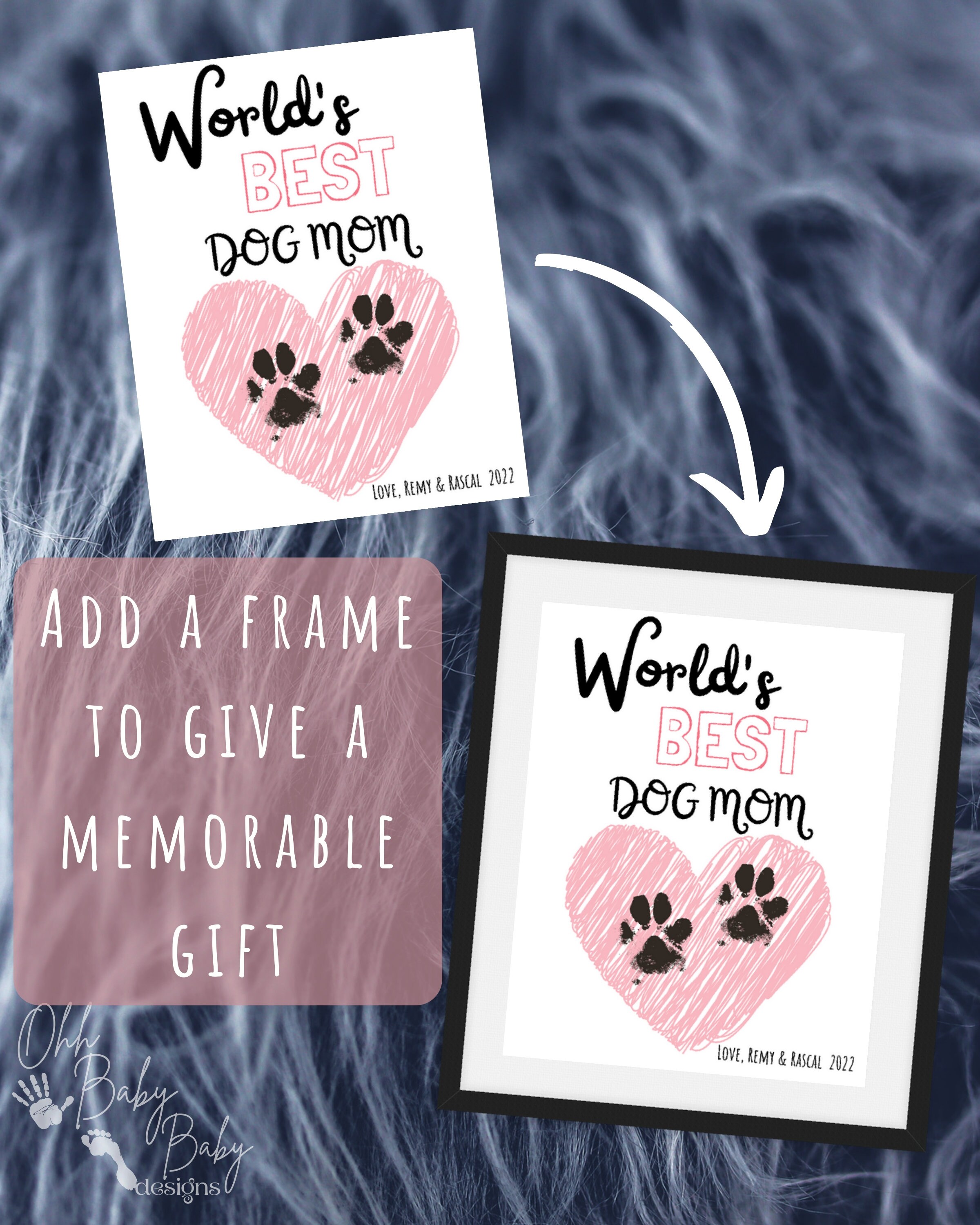 World's Best Dog Mom Card /paw Print Keepsake/mother's Day Craft ...