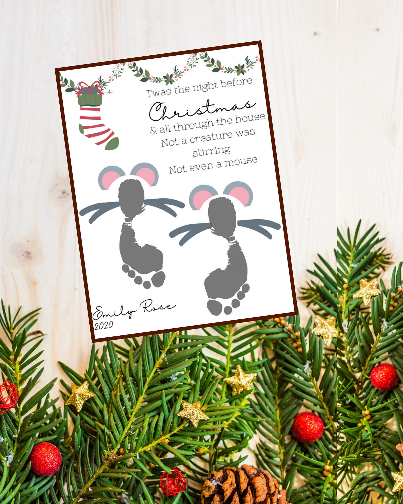 Twas the Night Before Christmas Foot Print Keepsake/christmas | Etsy