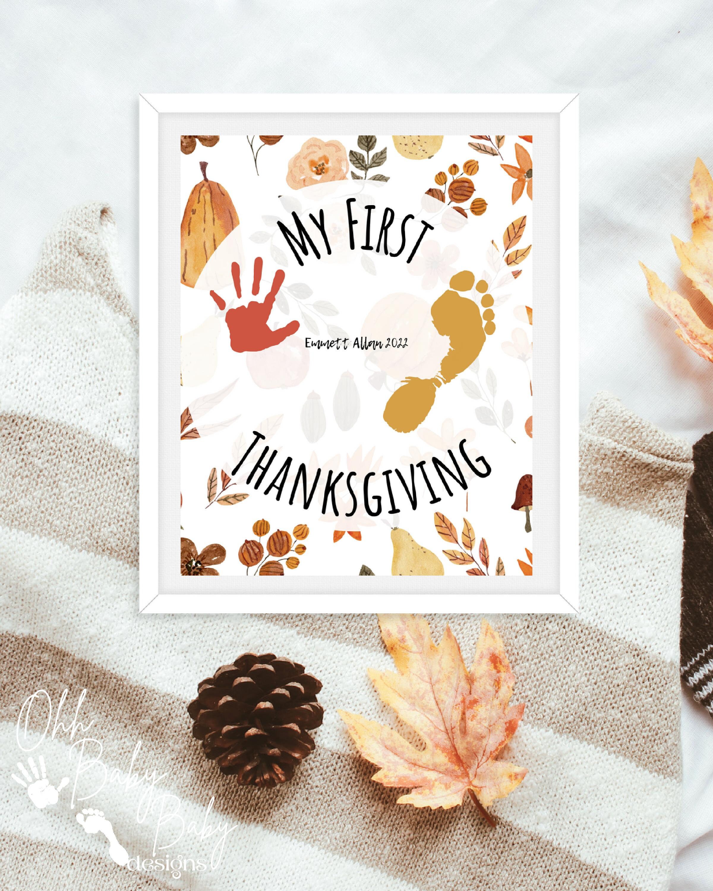 My First Thanksgiving Hand Print Craft/ Hand Print Keepsake/ DIY ...
