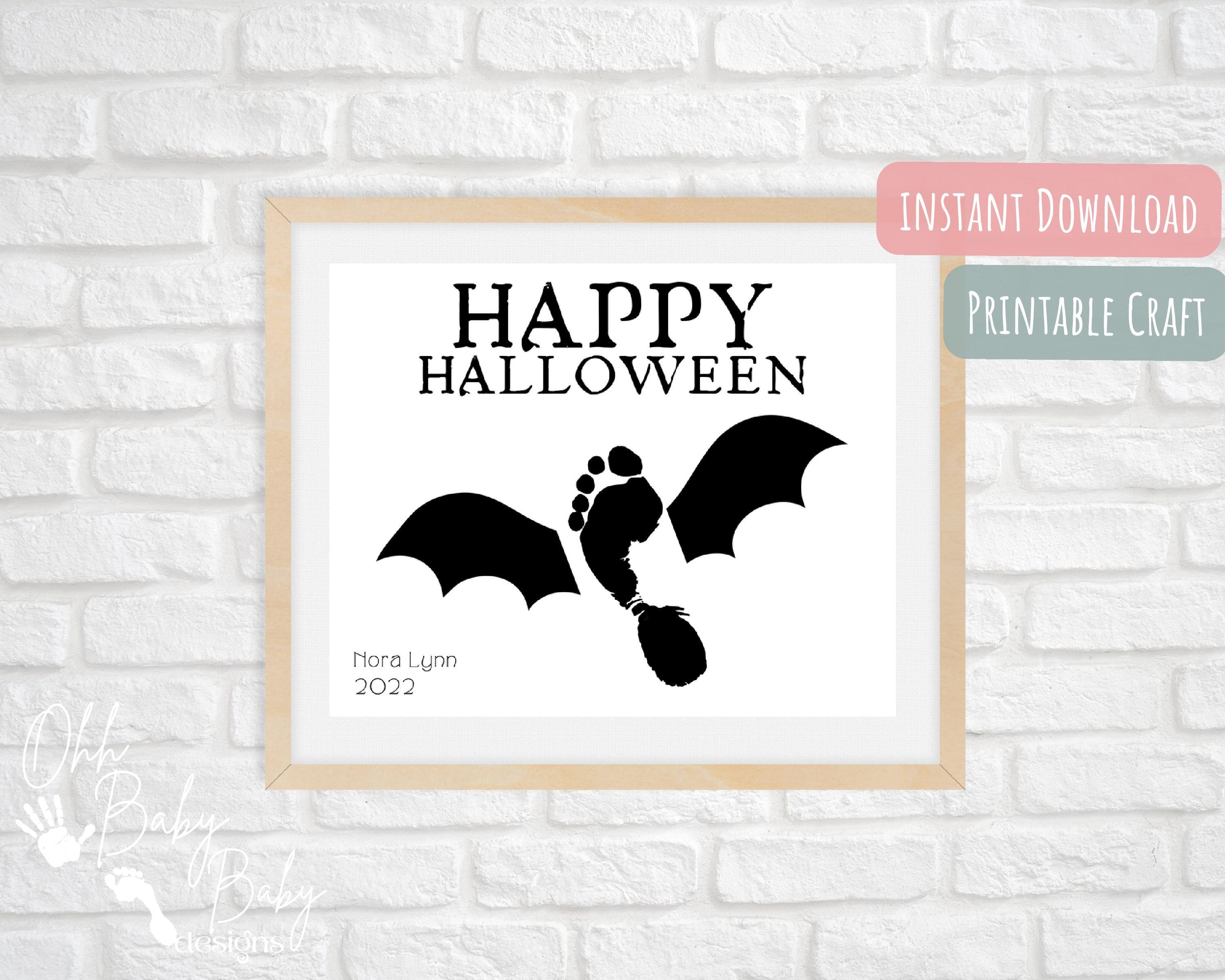 Happy Halloween Bat Foot Print Keepsake/halloween Keepsake/ Foot Print ...