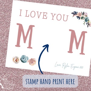 I Love You Mom Handprint/mother's Day Keepsake/mother's Day Craft ...