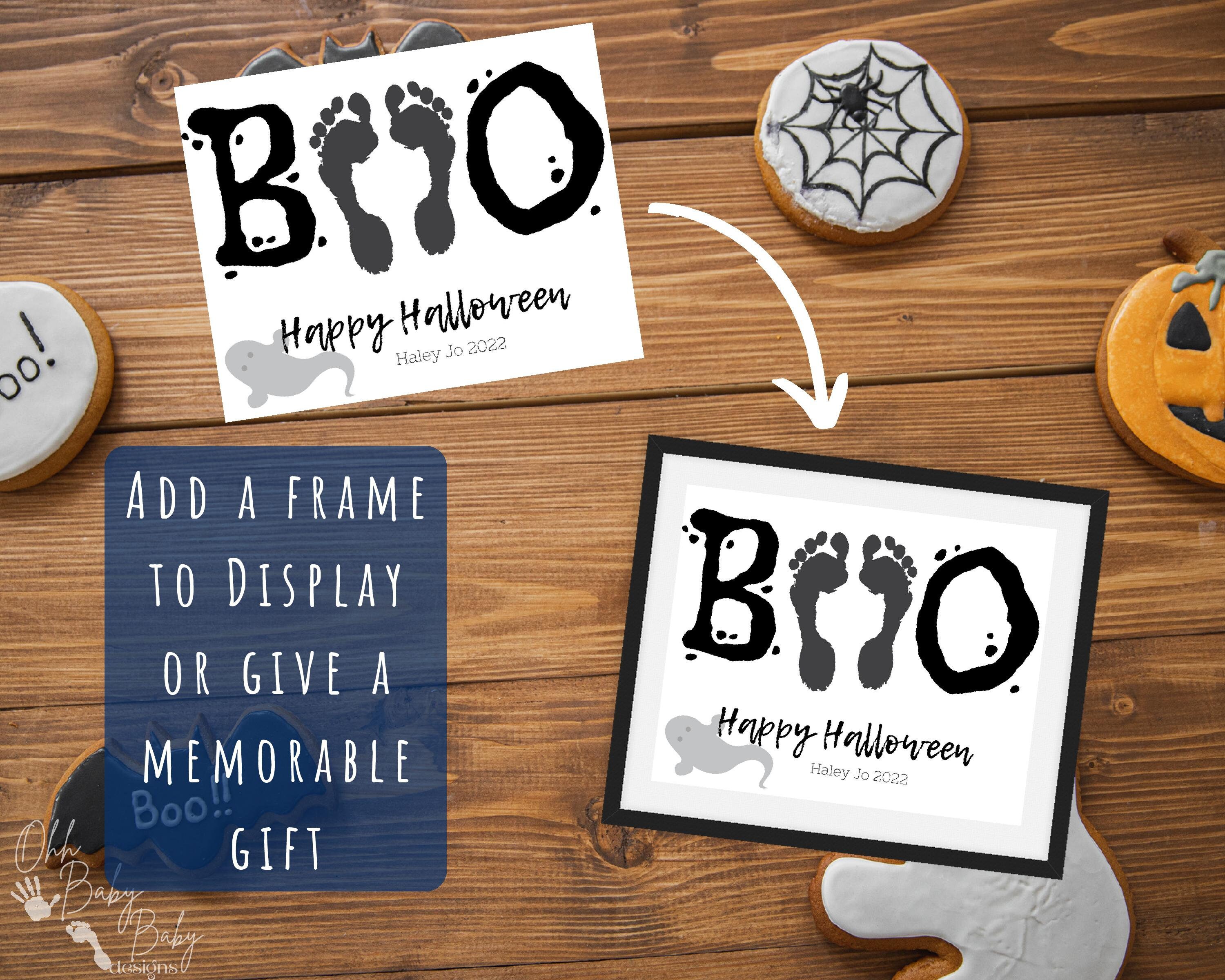 BOO Foot Print Halloween Keepsake/foot Print Keepsake/ Foot Print Craft ...