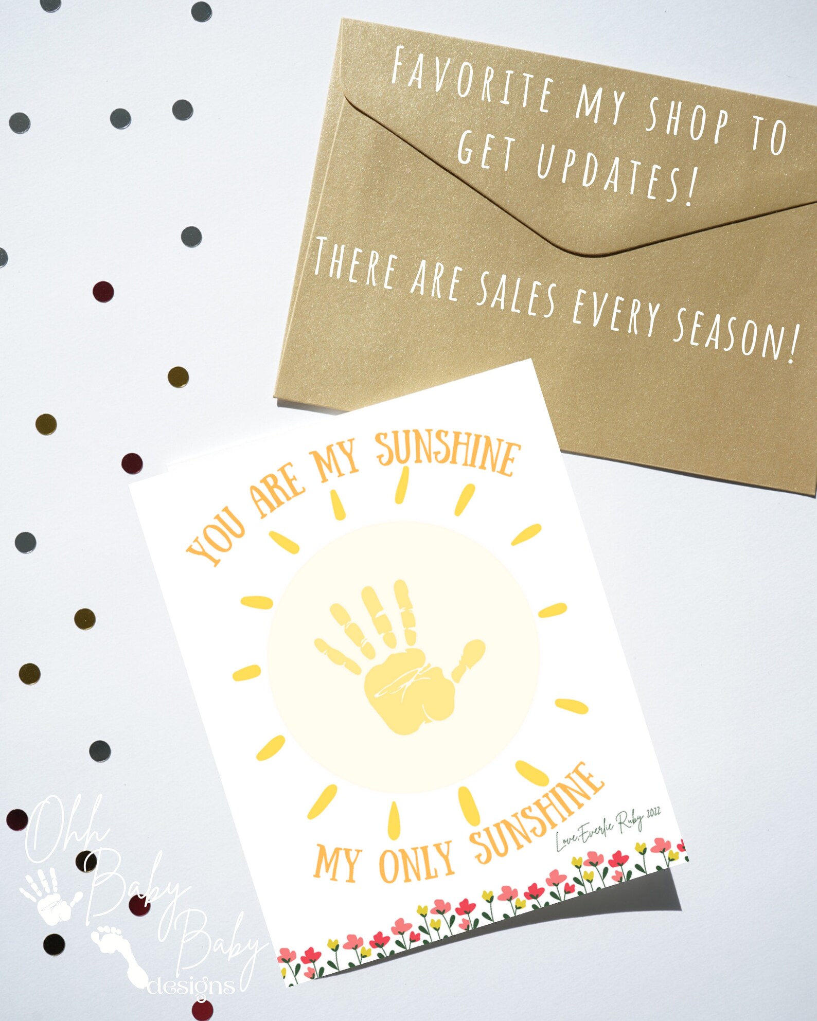 You Are My Sunshine Hand Print Card/ Hand Print Keepsake/ - Etsy