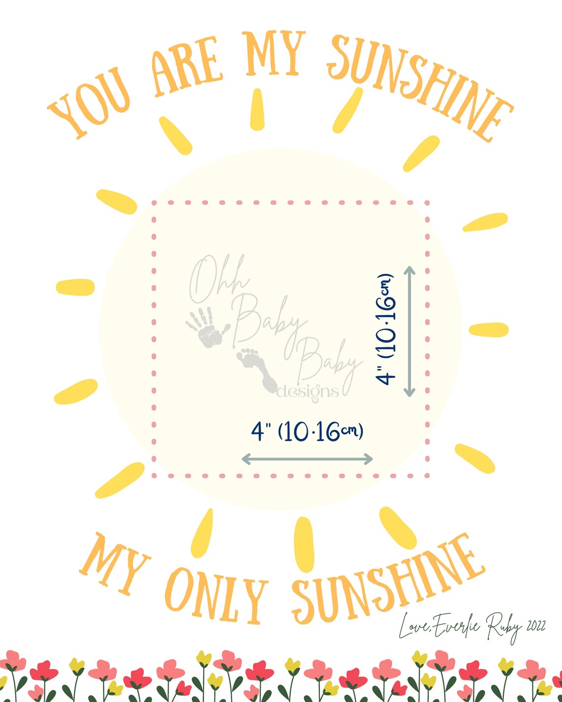 You Are My Sunshine Hand Print Card/ Hand Print Keepsake/ - Etsy