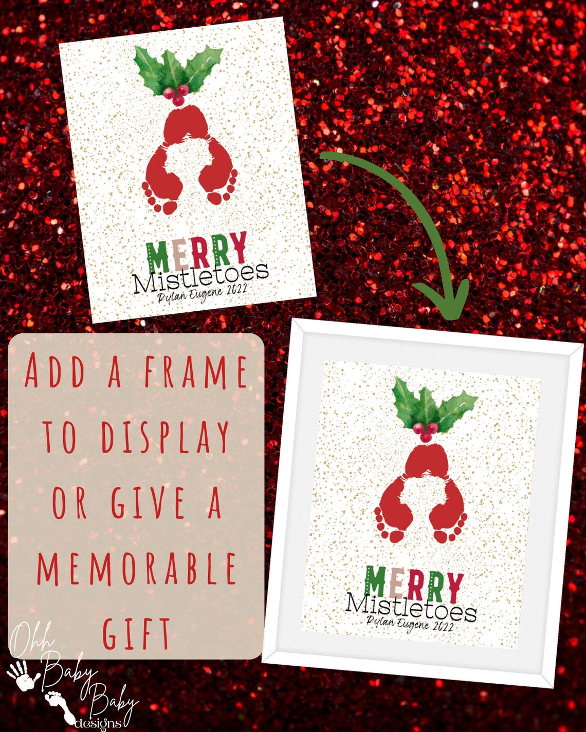 Merry Mistletoes Foot Print Christmas Keepsake/ Christmas Craft/ DIY ...