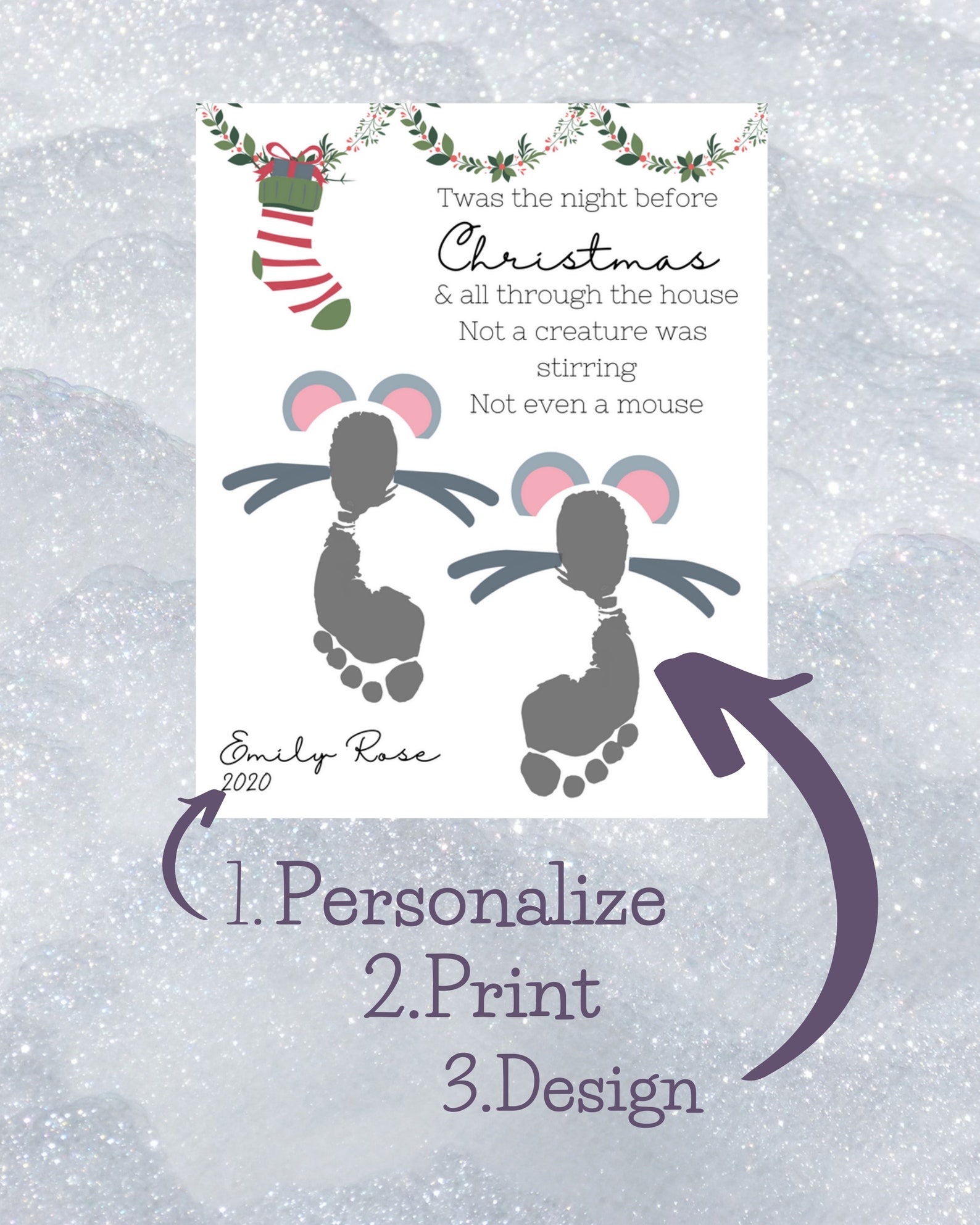 Twas the Night Before Christmas Foot Print Keepsake/christmas | Etsy