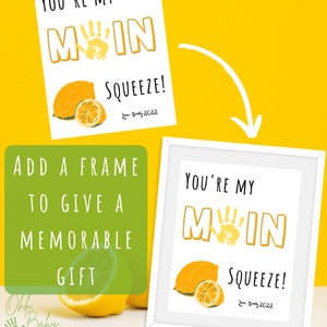 You're My Main Squeeze Hand Print Card/hand Print Keepsake/hand Print ...