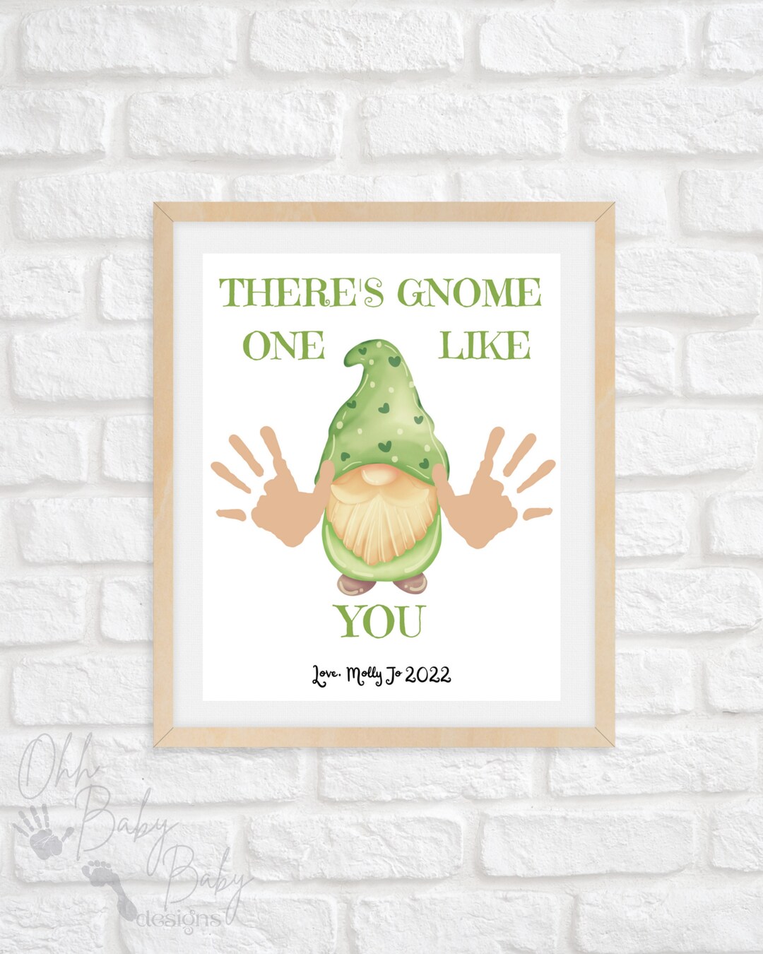 There's Gnome One Like You Hand Print Card/ Hand Print Keepsake/ Kid's ...