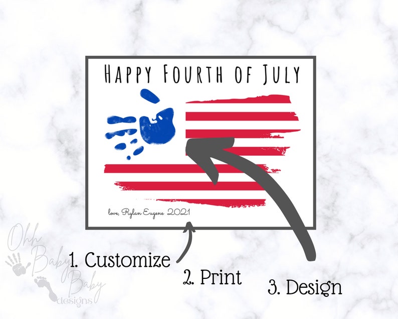 Happy Fourth of July Hand Print Keepsake / Hand Print Craft ...