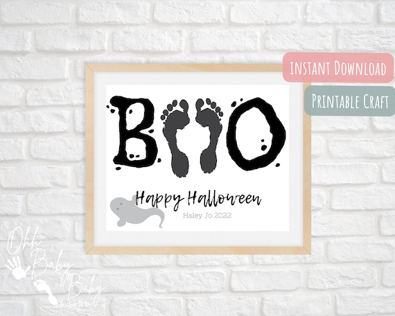 BOO Foot Print Halloween Keepsake/foot Print Keepsake/ Foot - Etsy