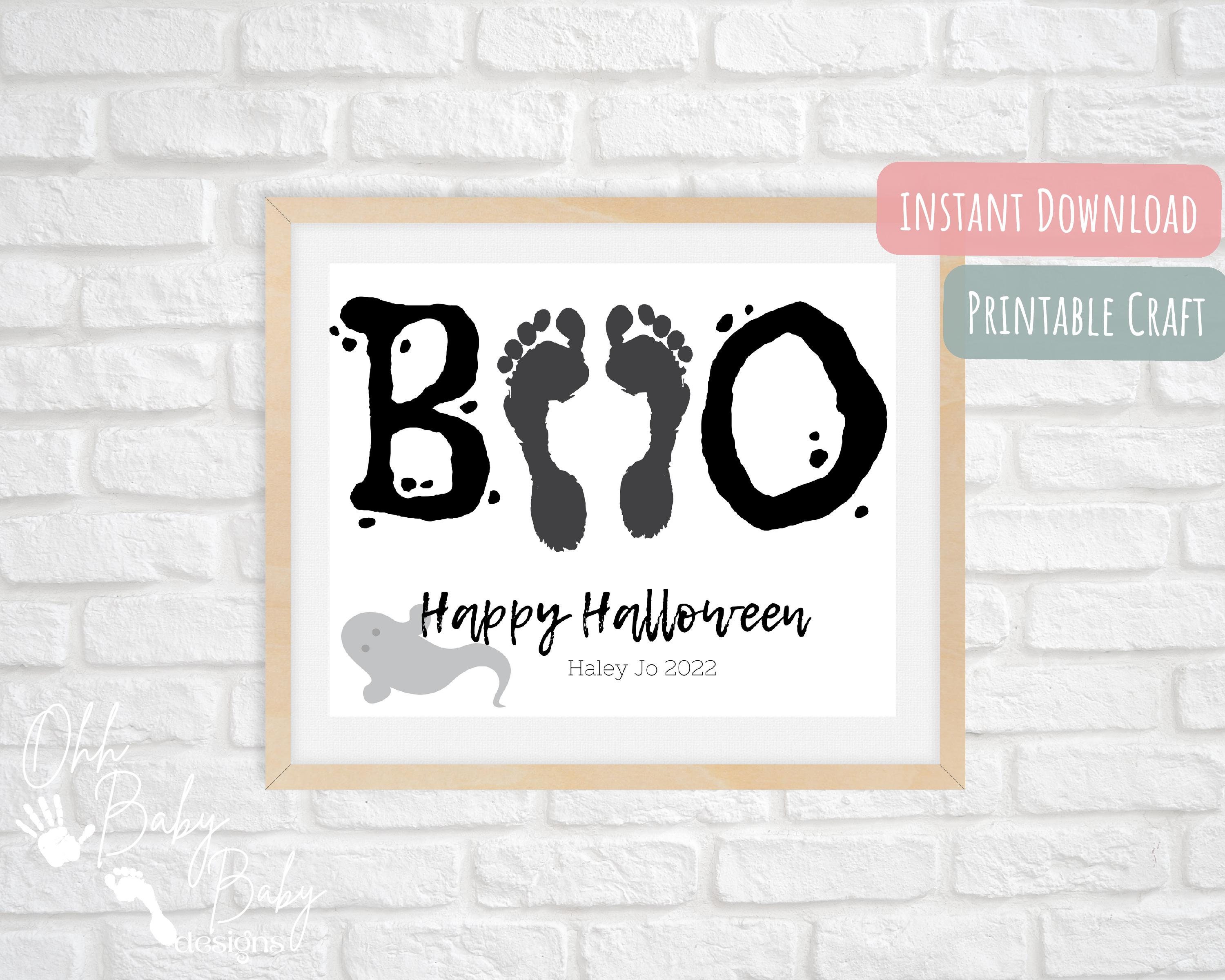 BOO Foot Print Halloween Keepsake/foot Print Keepsake/ Foot Print Craft ...