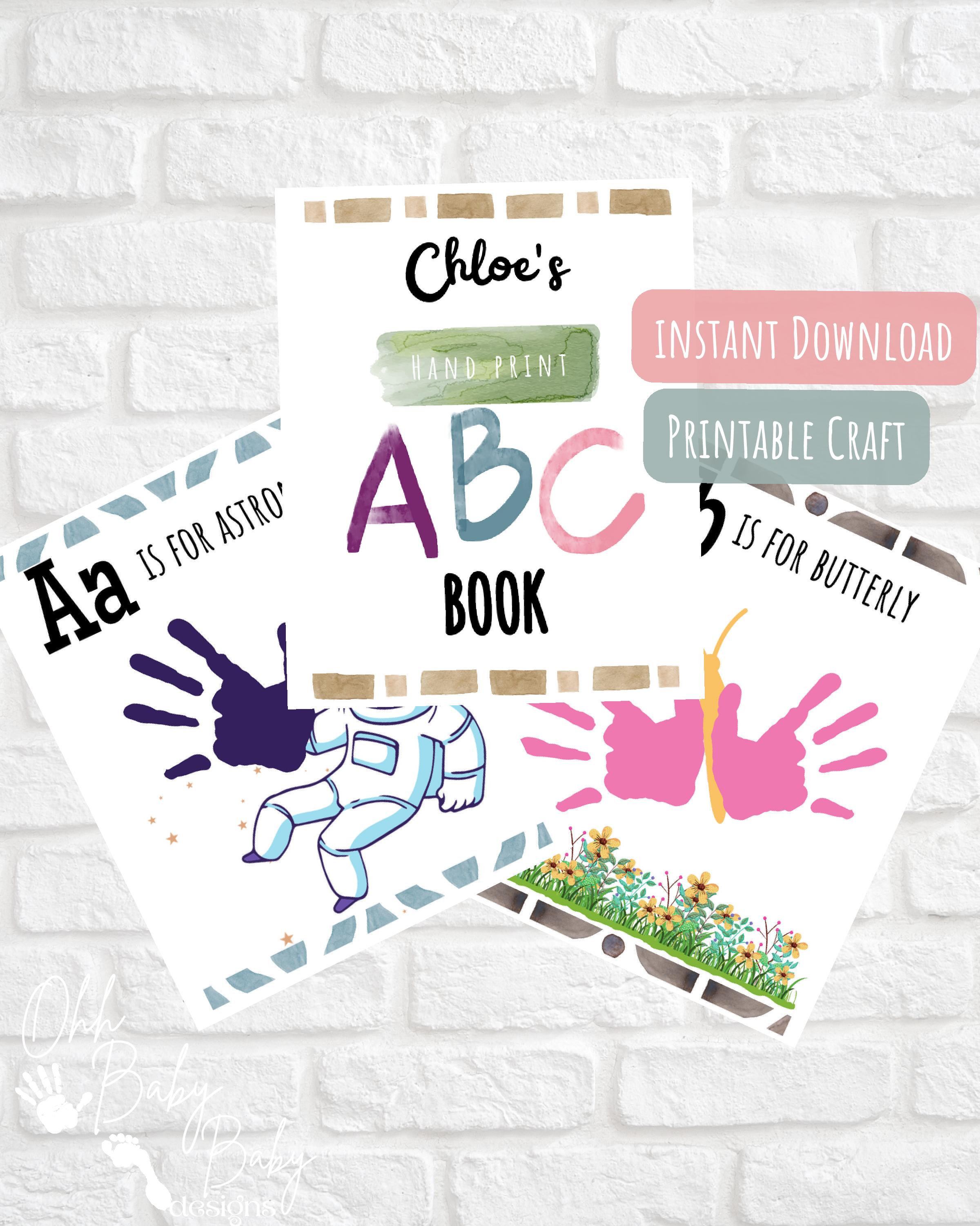 Hand Print ABC Keepsake Book/ Hand Print Keepsake/hand Print Craft ...