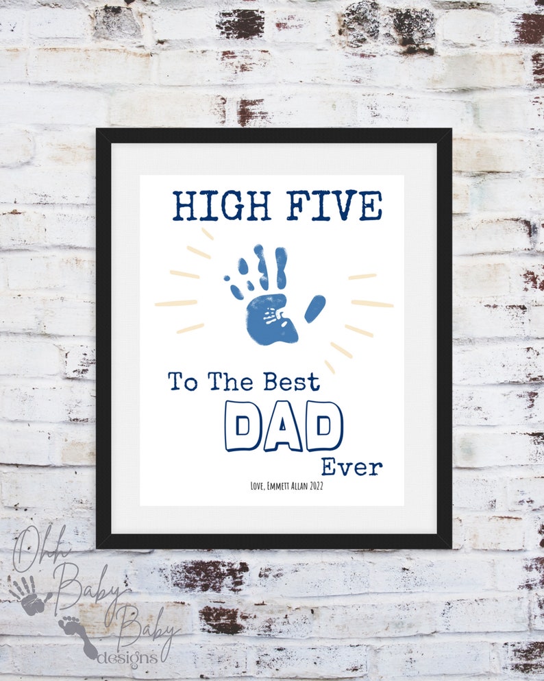 High Five to the Best Dad Ever Hand Print Father's Day Card/father's ...